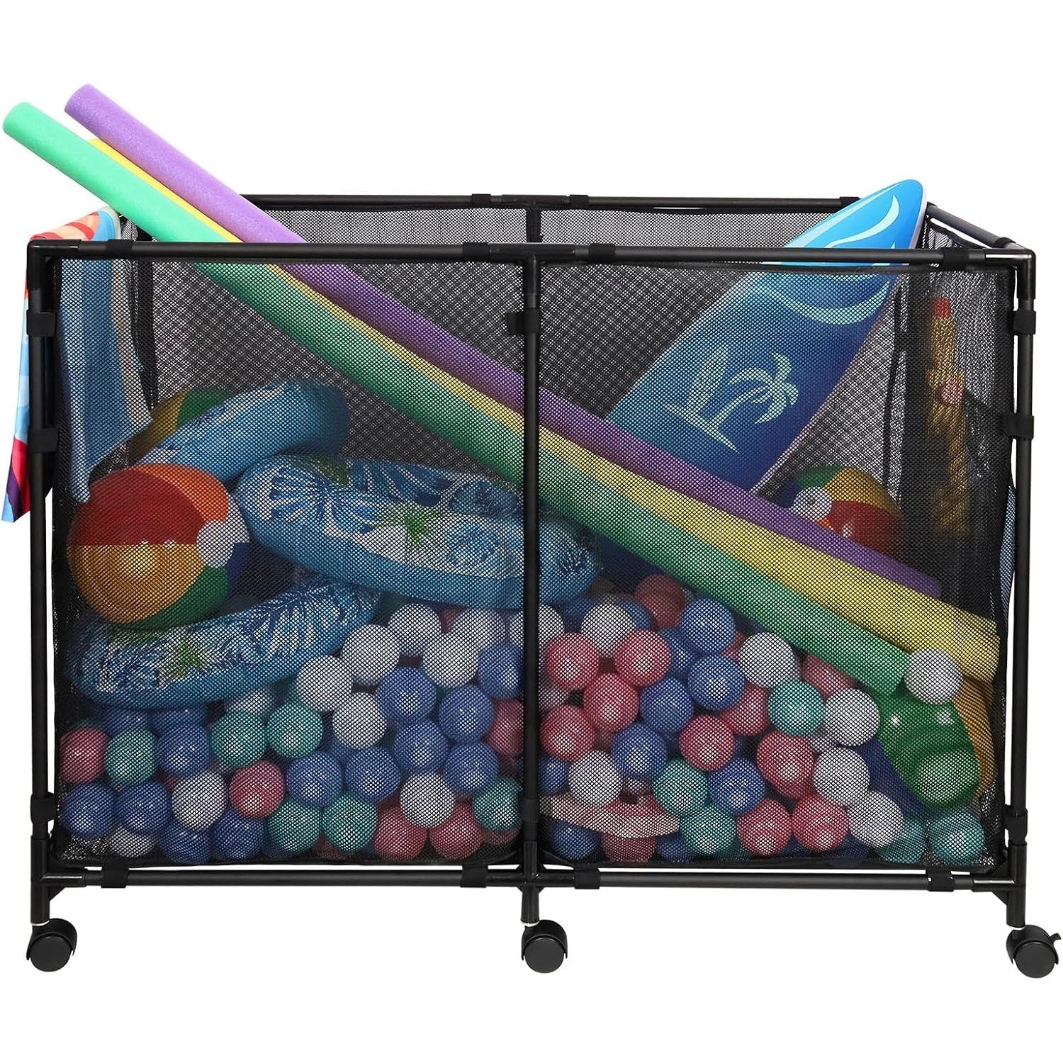 Arejonner Mesh Pool Storage Cart, 360° Wheels 47.2 x 23.6 x 23.6in - B ...